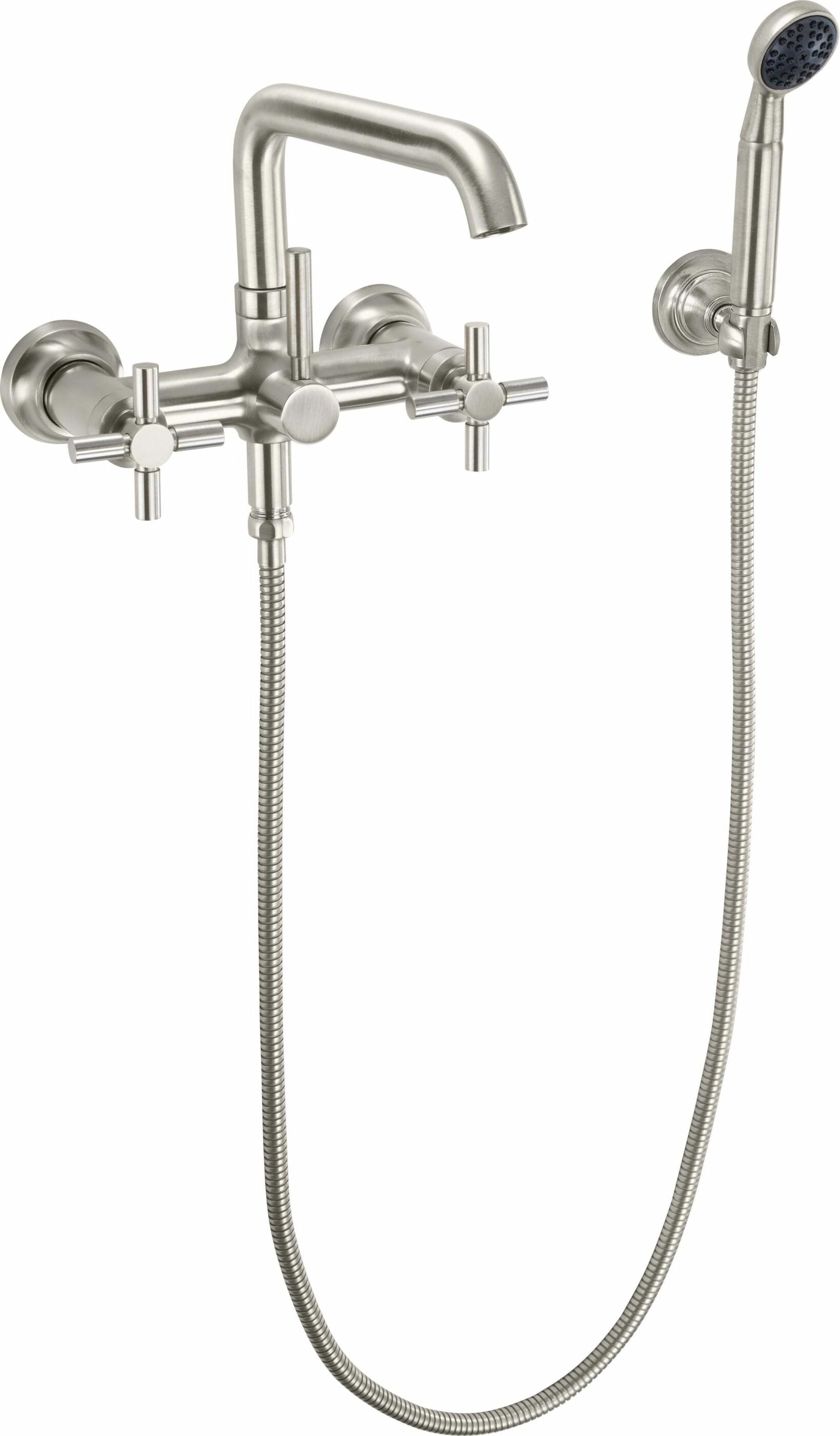 Industrial Wall Mount Tub Filler - Low Quad Spout in Multiple Finishes ...
