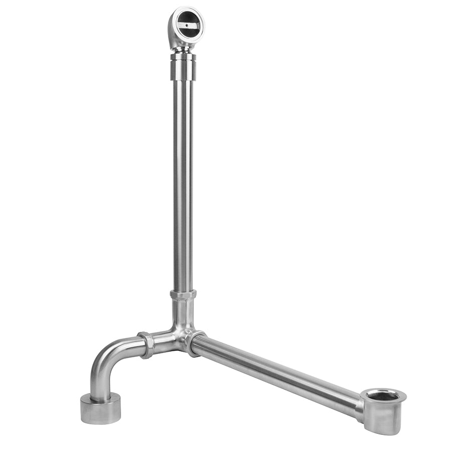 Brass Tub Drain Side Outlet w/ Pivot Neck Fully Polished & Plated Tub ...