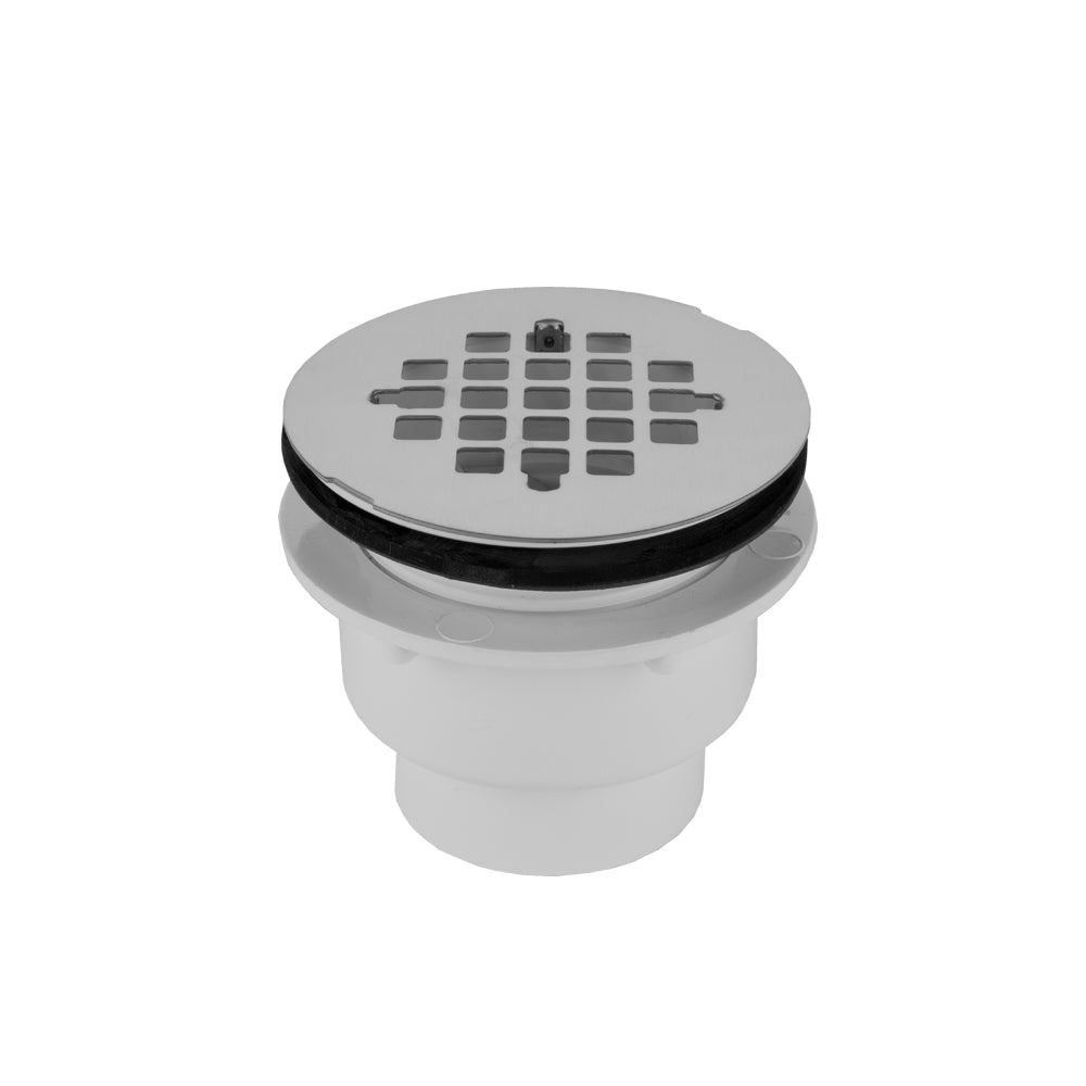 2" PVC Large Body Complete Shower Drain with Snap in Drain Plate (Glue ...