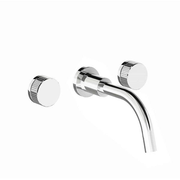 Wall-Mounted Lavatory Faucet, Vertical Lines Cylinder Handle, Less ...